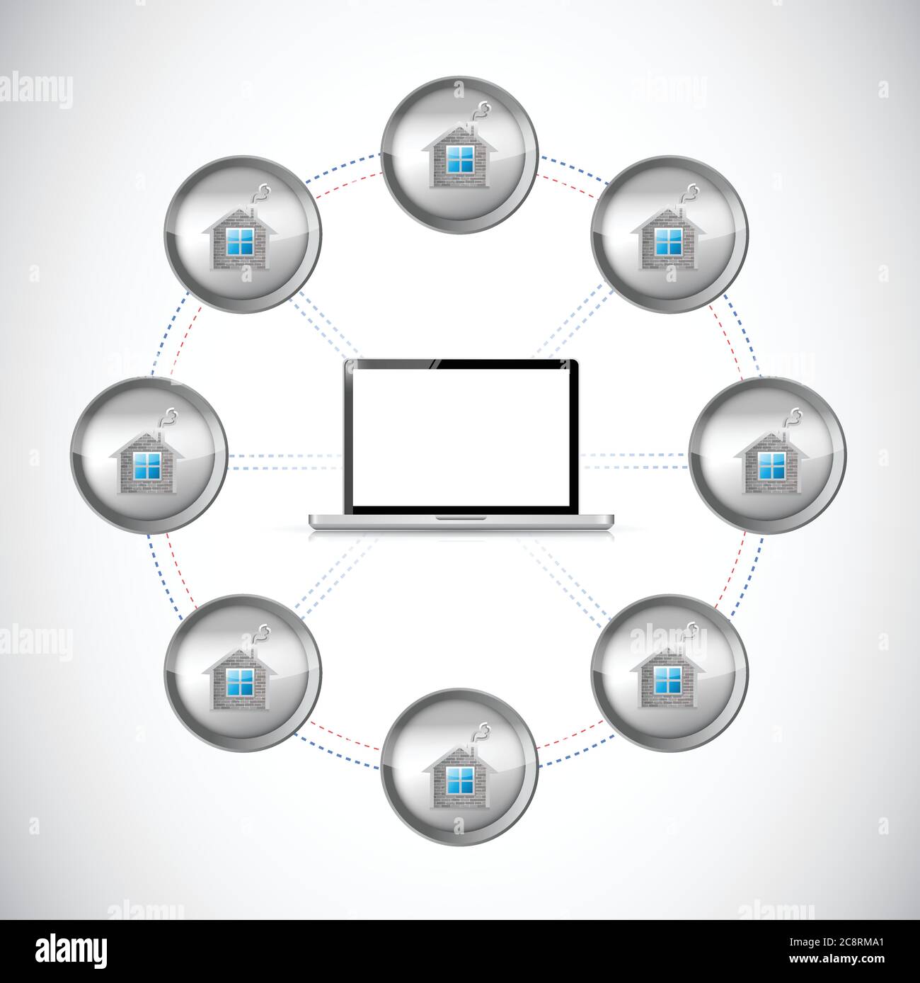 Home network connection illustration design over a white background ...