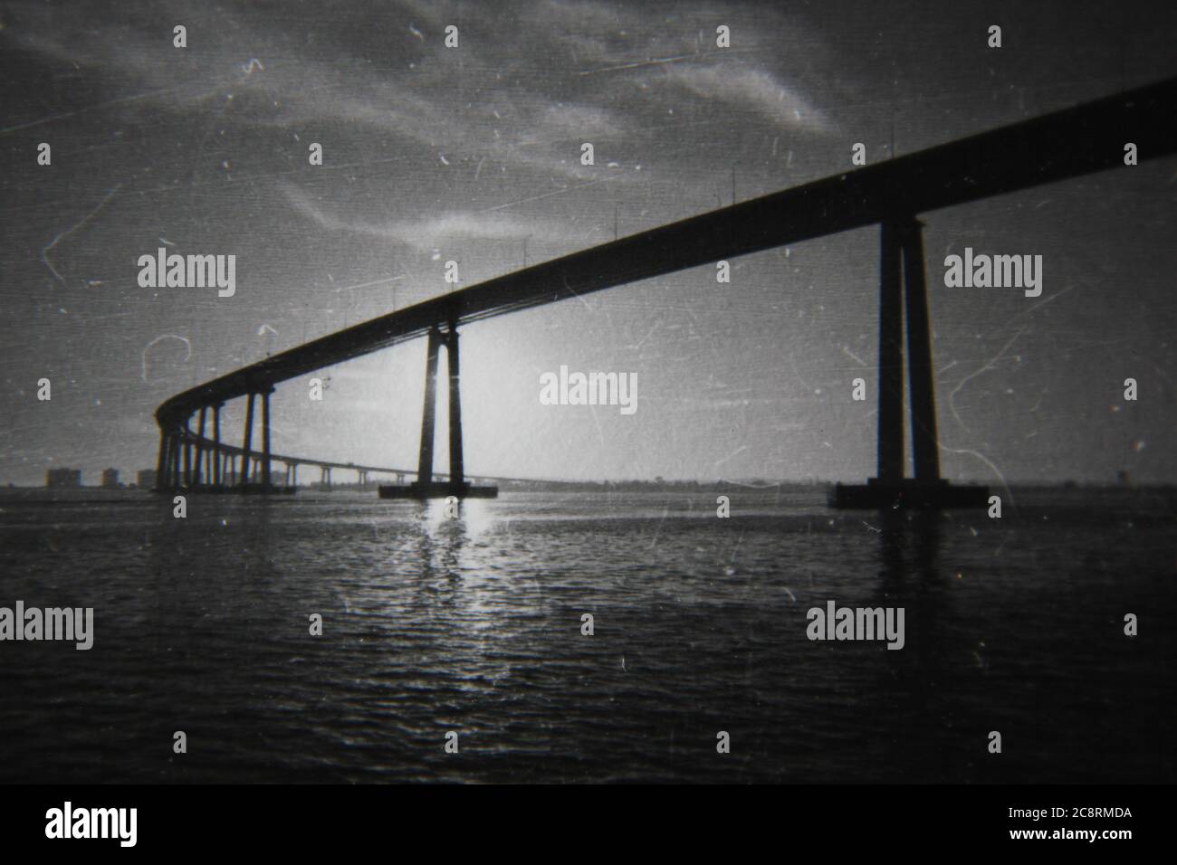 Fine 70s vintage black and white lifestyle photography of a bridge ...