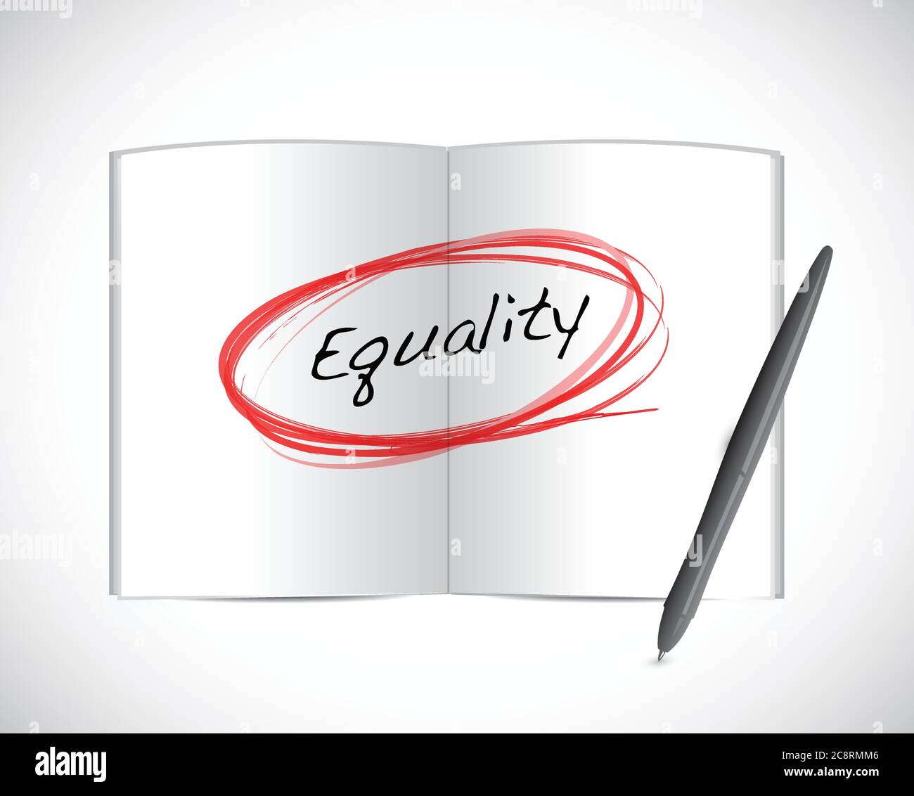 Equality book sign illustration design over a white background Stock ...