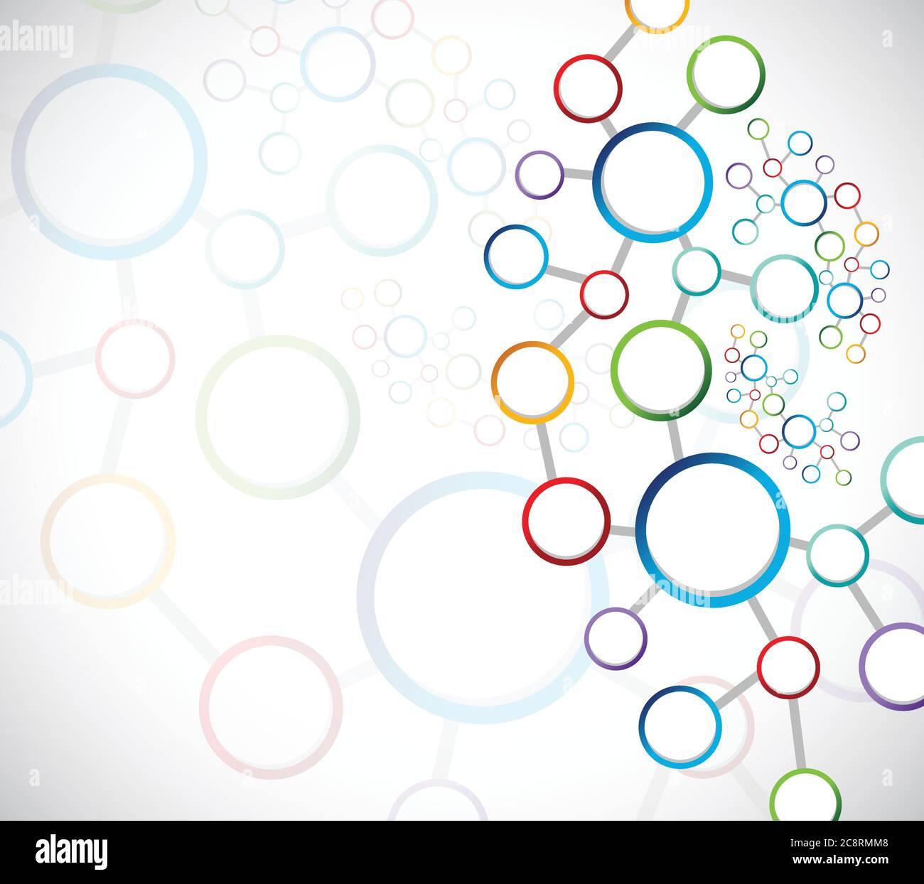 Colorful network link graphic connections illustration design over a ...