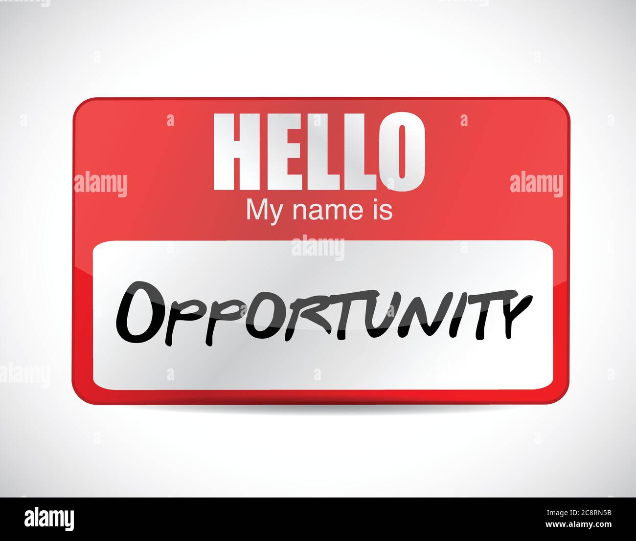 Hello my name is opportunity name tag. illustration design over a white ...