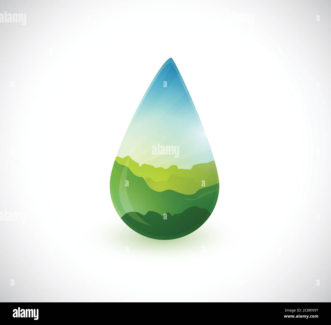 Water drop landscape info graphics illustration design over a white ...
