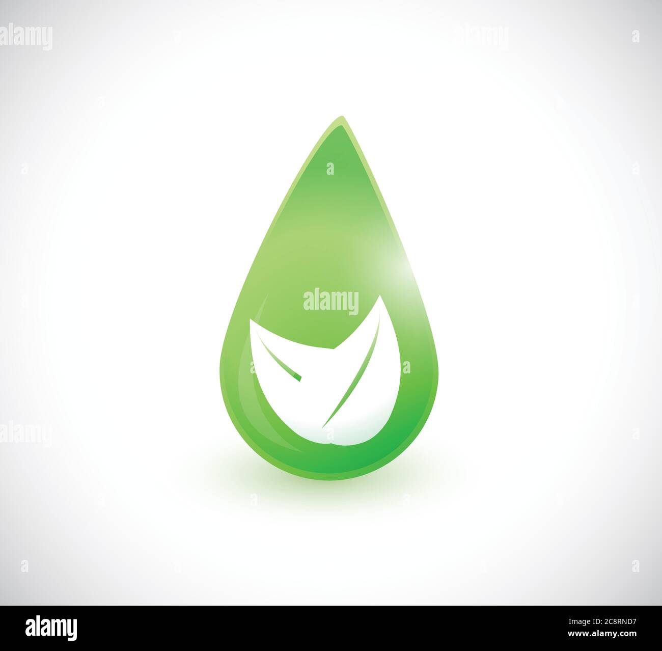 Green leave water drop illustration design over a white background ...