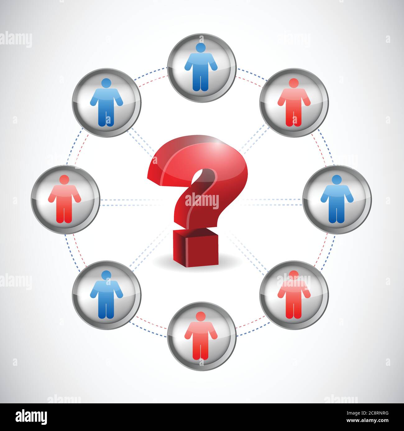 People question mark diagram concept illustration design over a white ...