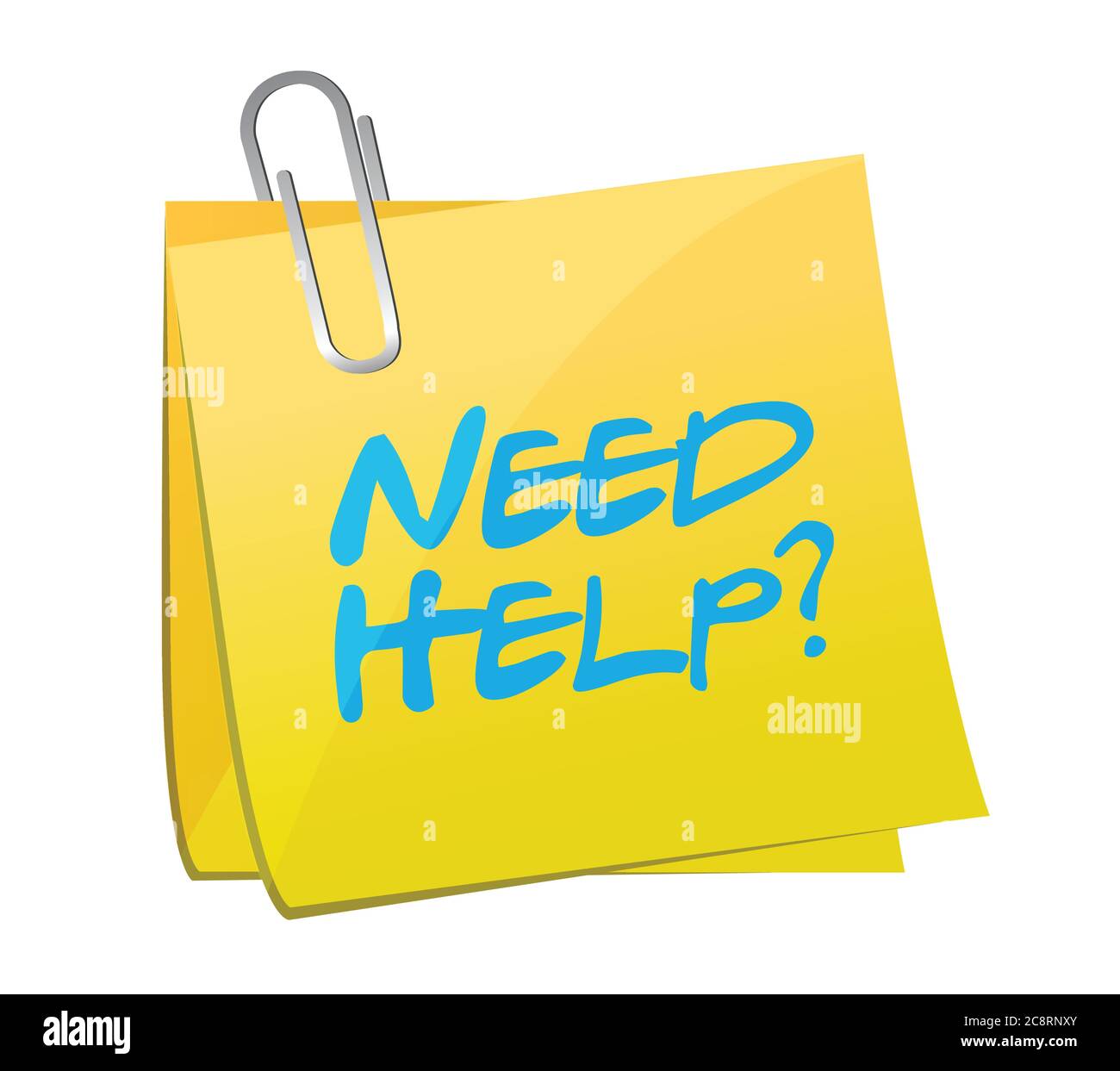 Need help message illustration design over a white background Stock ...