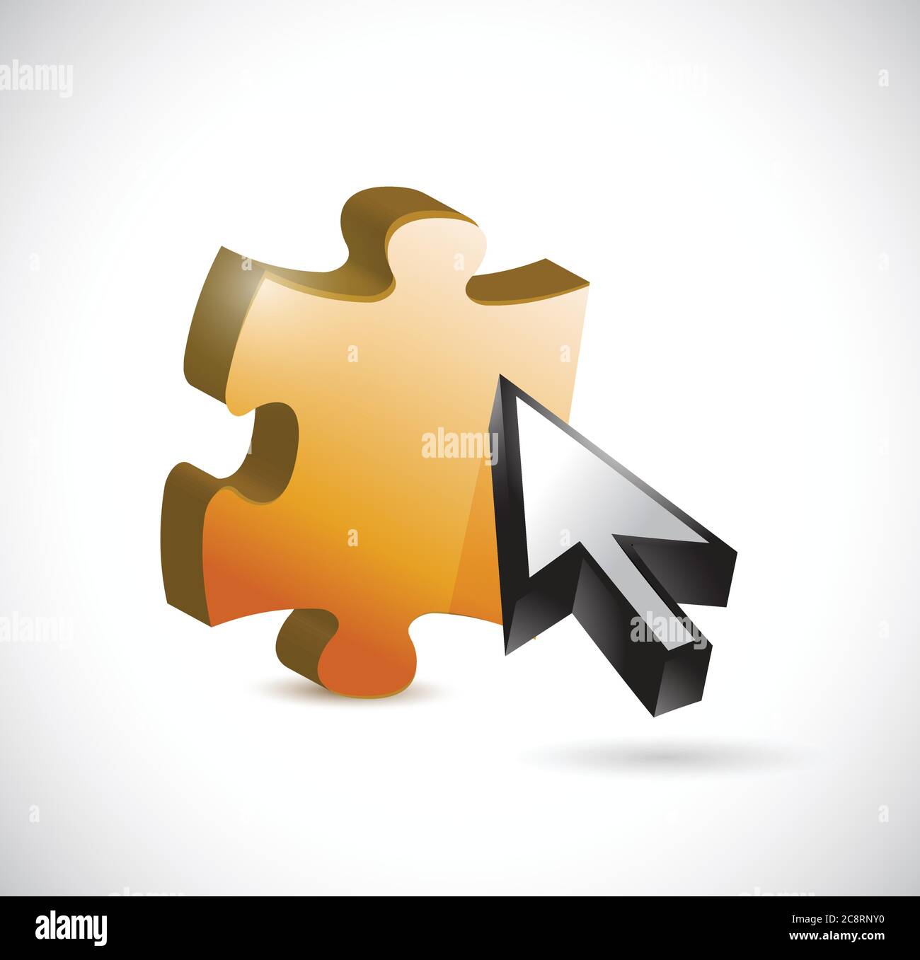 Puzzle piece cursor illustration design over a white background Stock ...