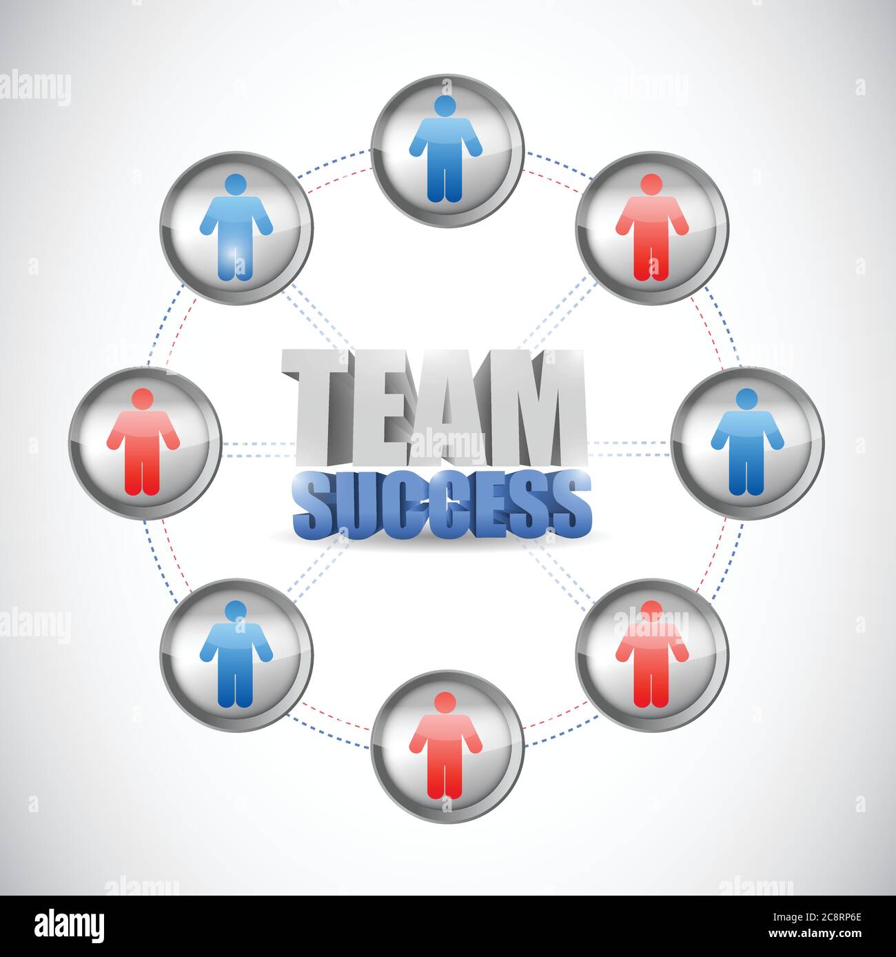 Team success diagram concept illustration design over a white ...