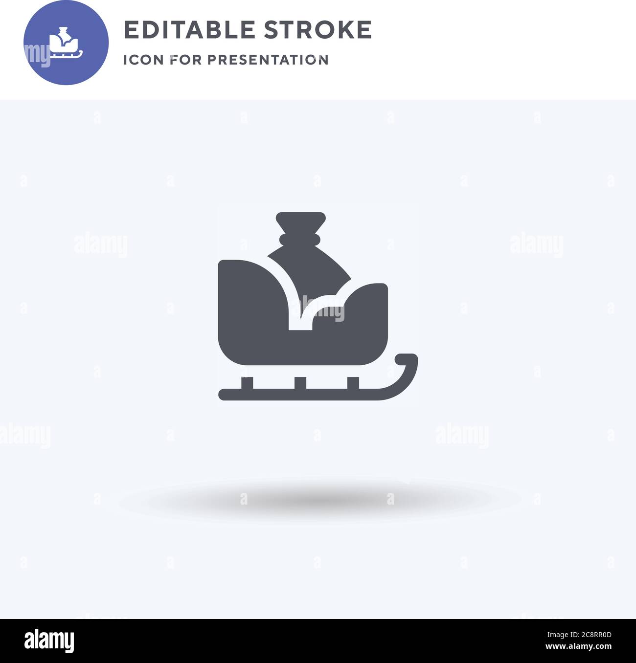 Sled icon vector, filled flat sign, solid pictogram isolated on white ...