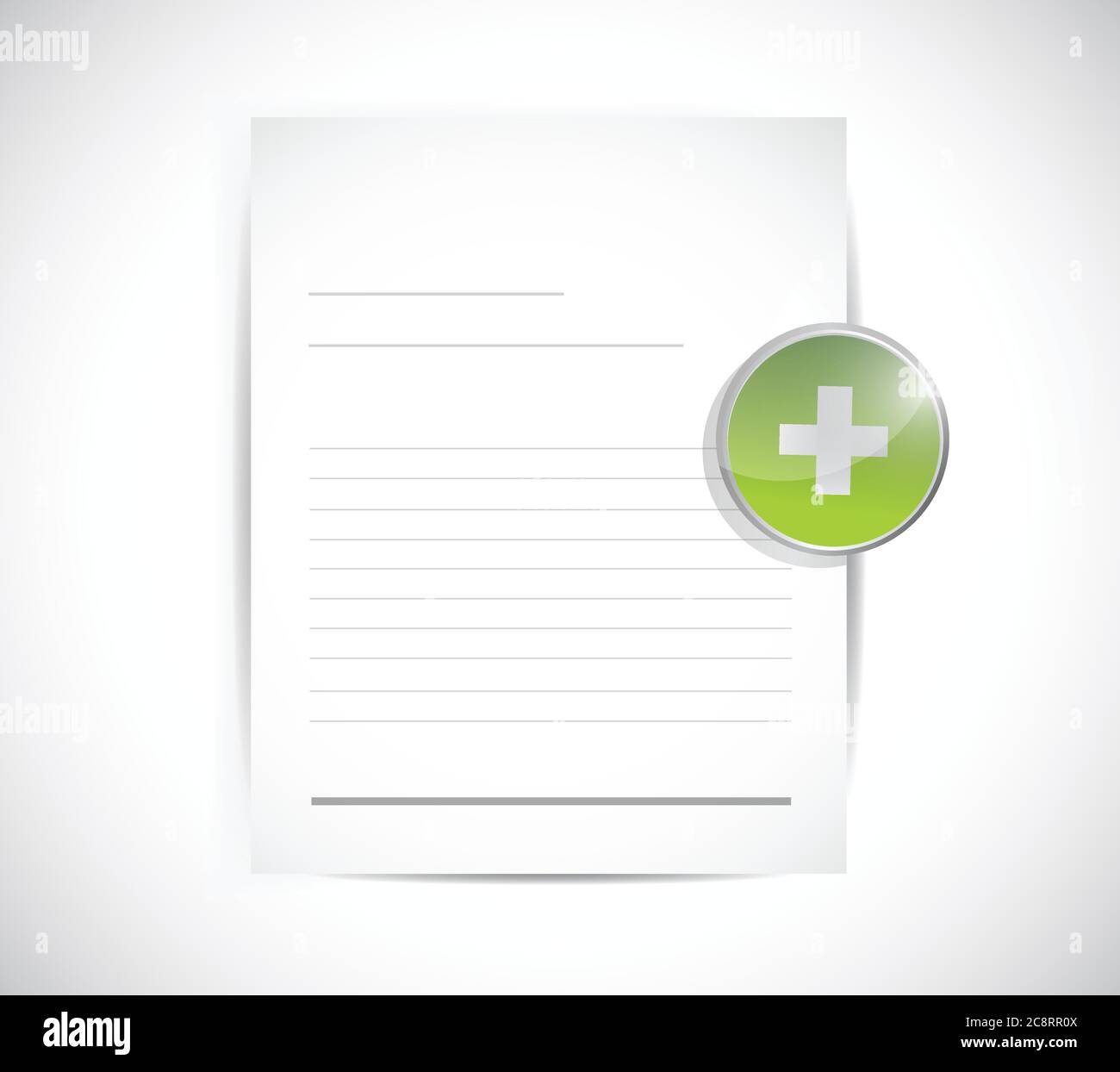 Document and a plus sign. illustration design over a white background ...