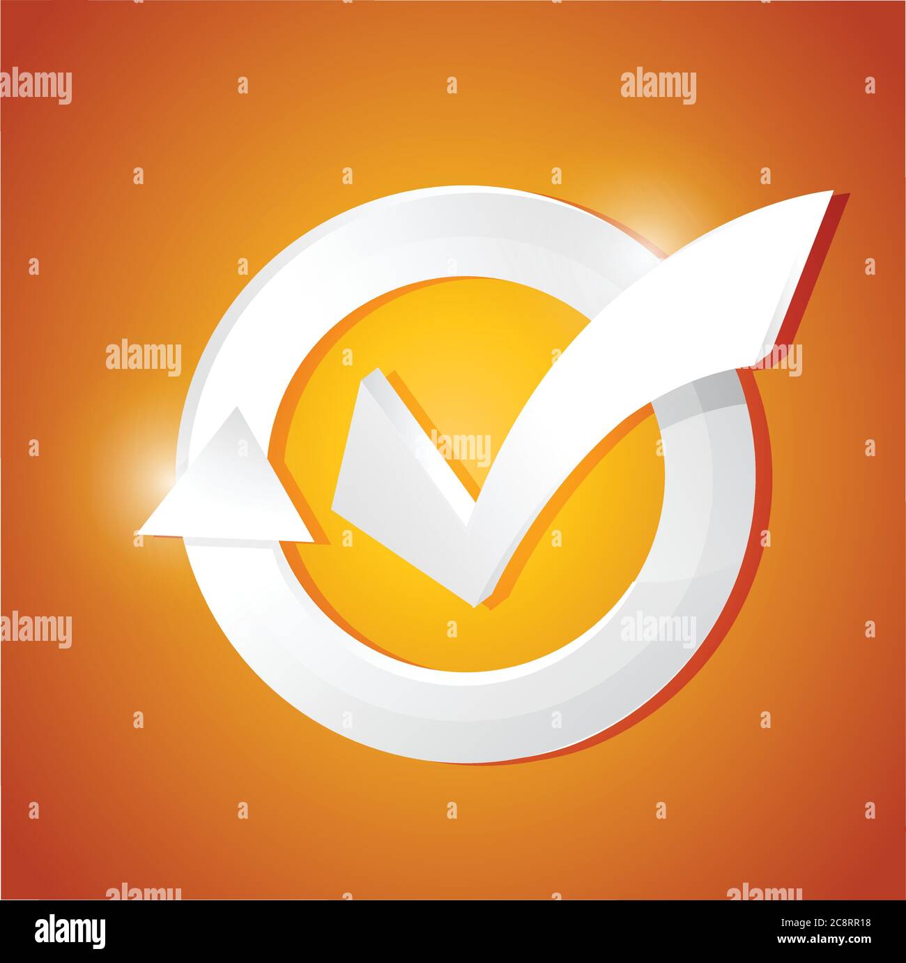 Check mark illustration design over a orange background Stock Vector ...