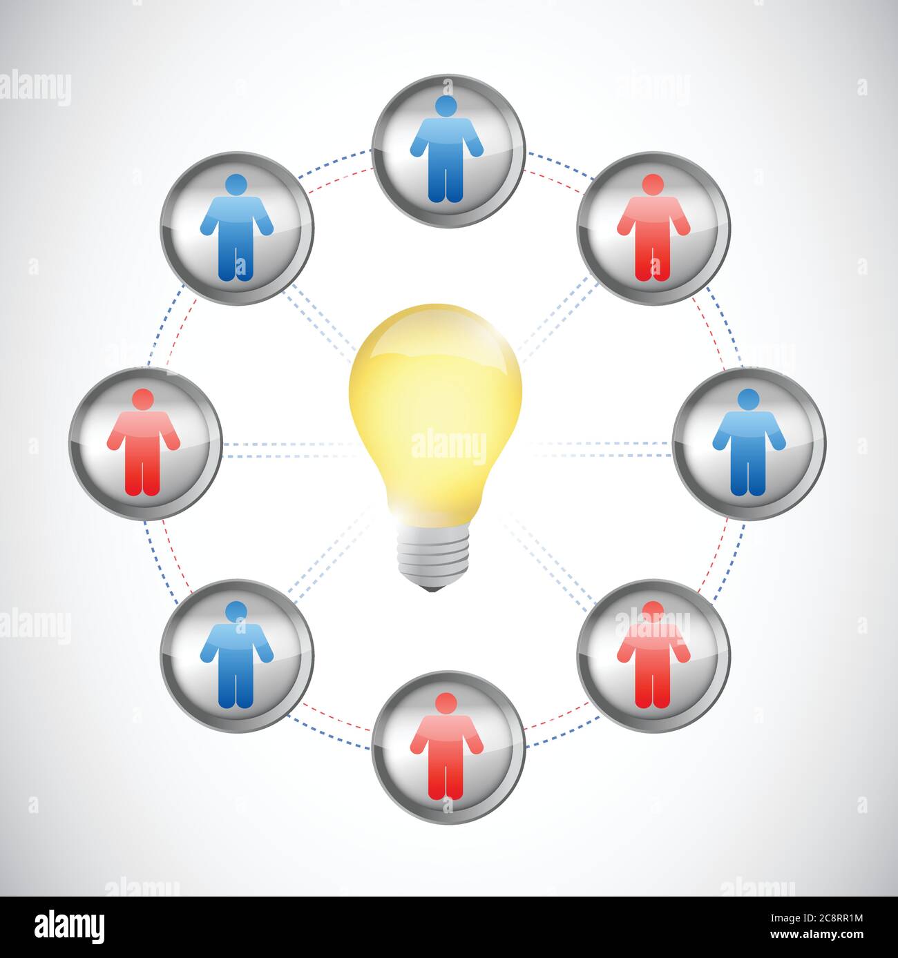 Idea light bulb network illustration design over a white background ...