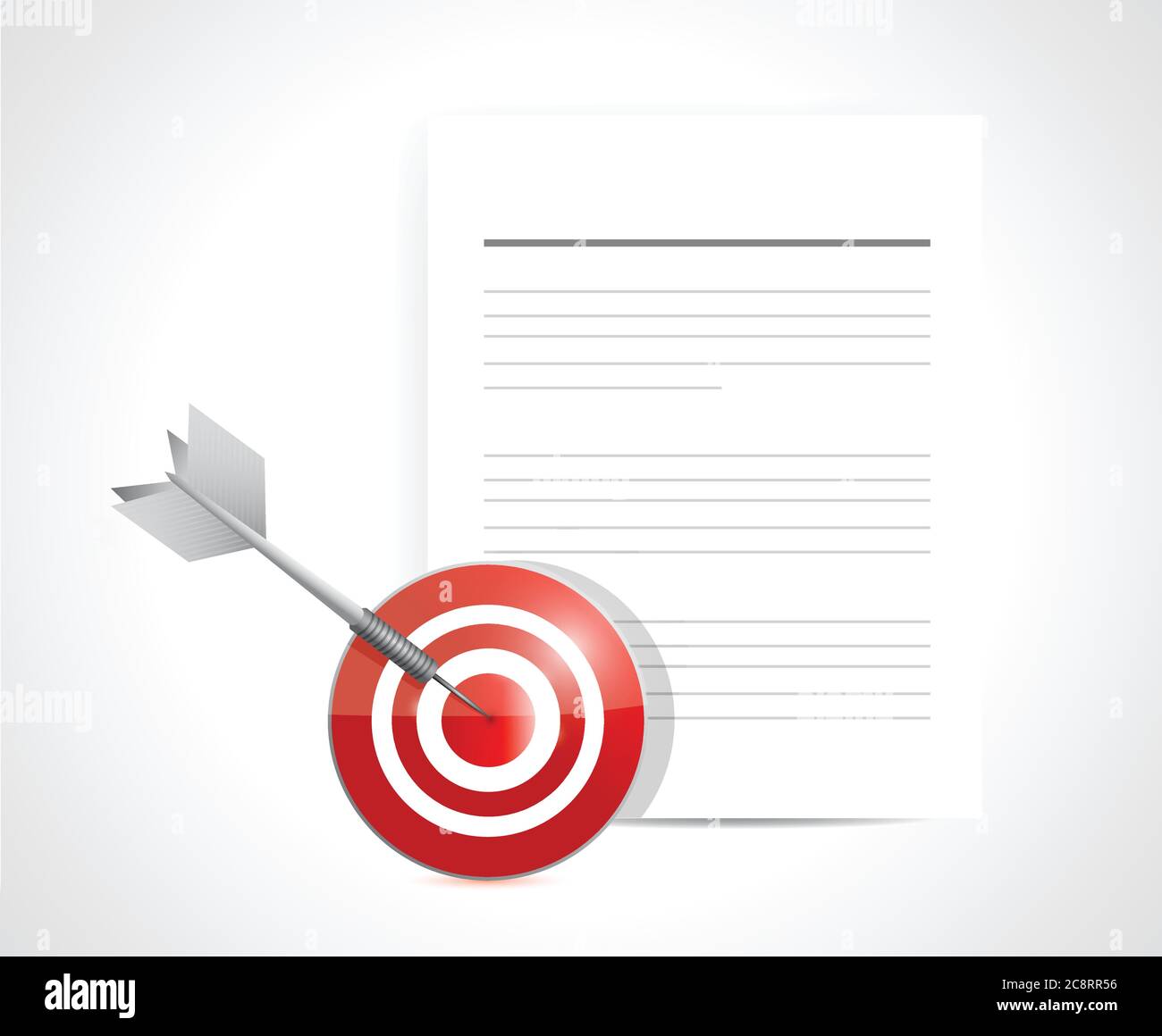 Target and documents. illustration design over a white background Stock ...
