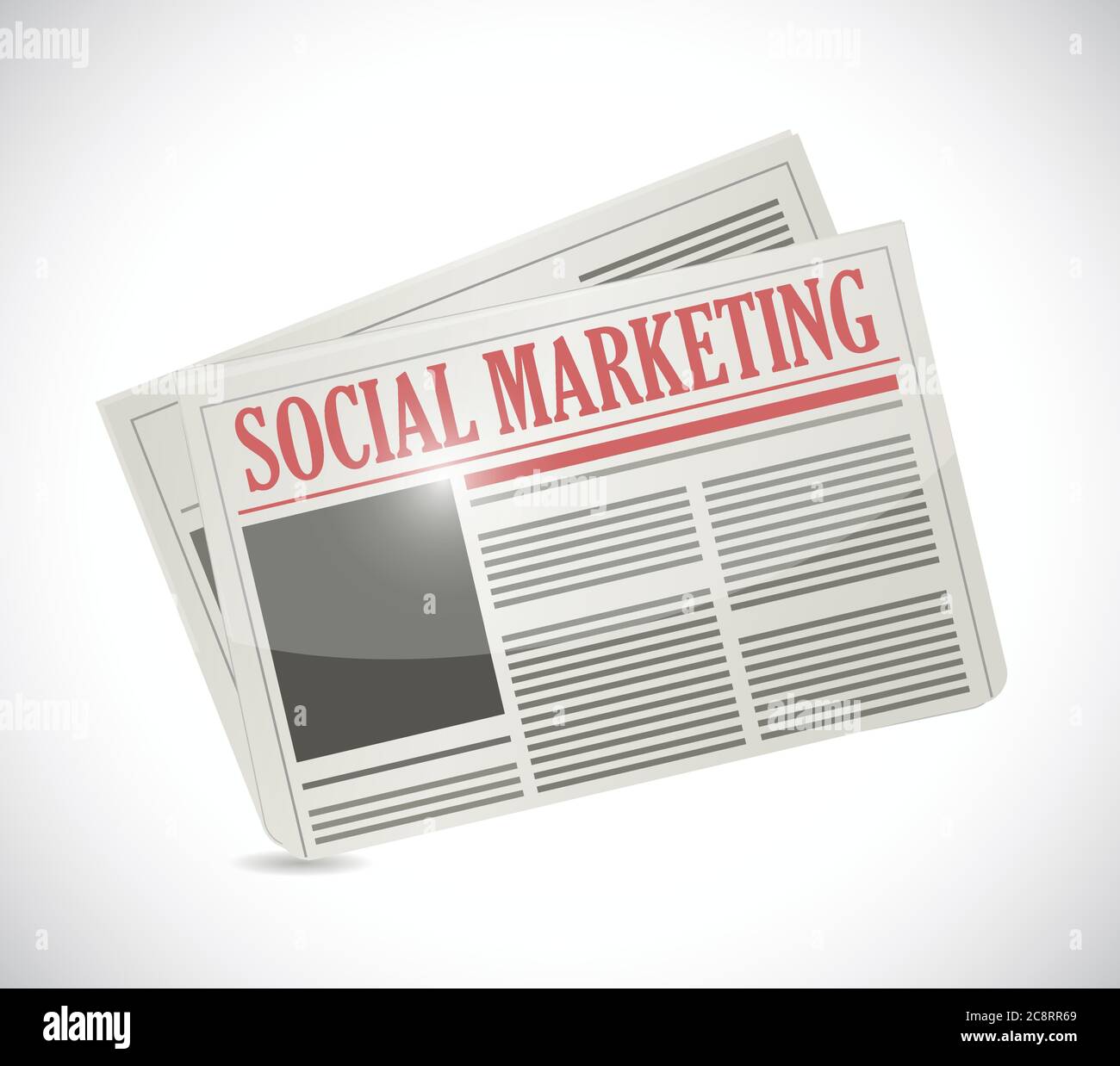 Social marketing newspaper illustration design over a white background ...