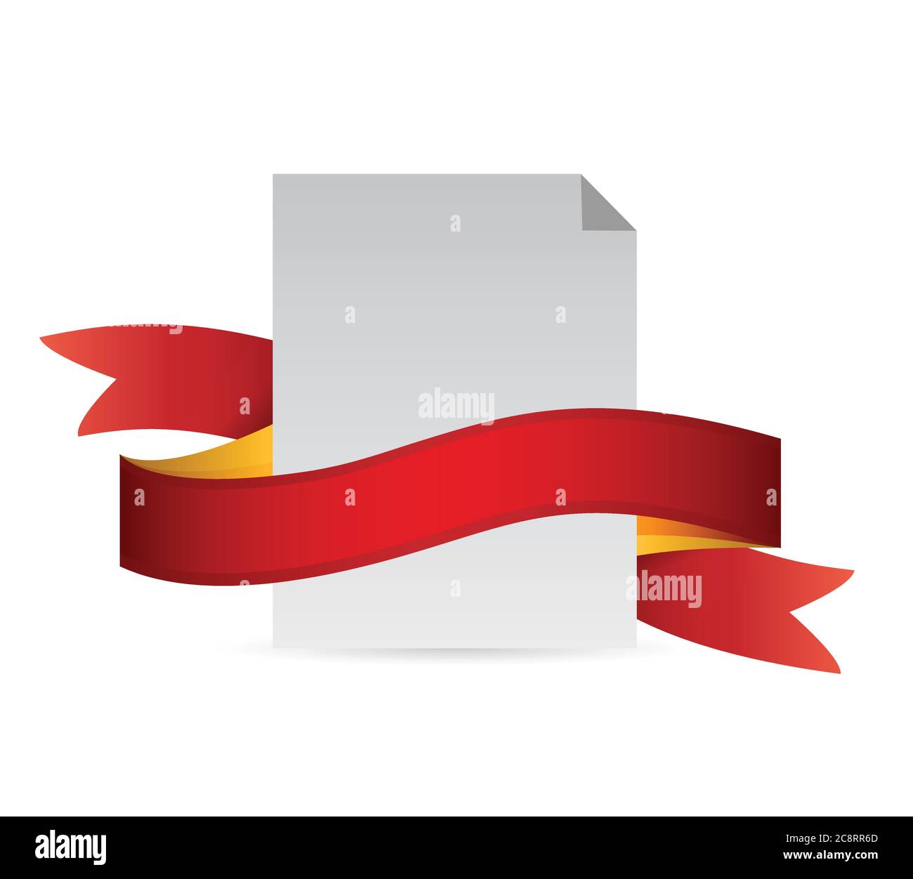 Paper and ribbon illustration design over a white background Stock ...