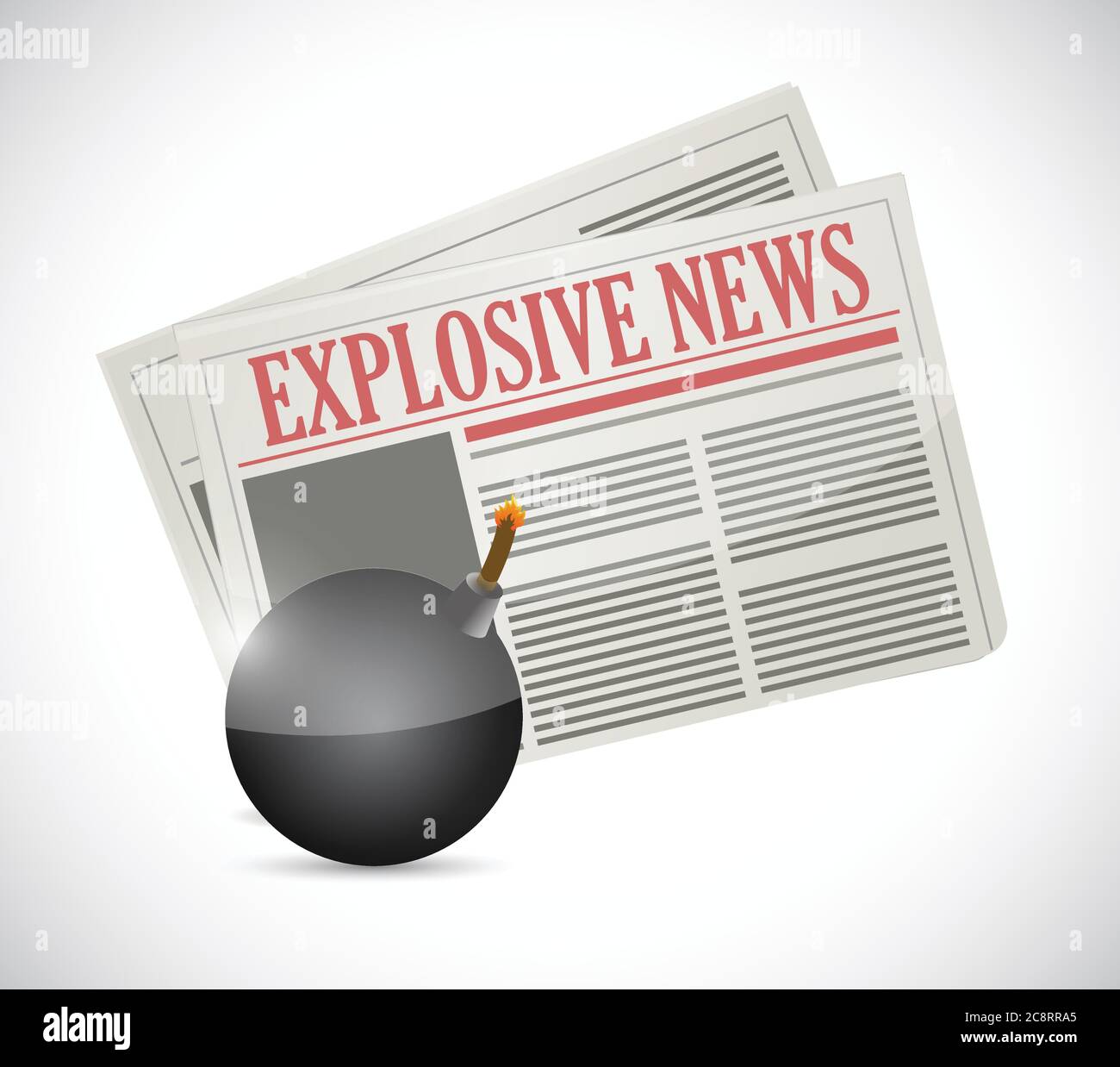 Explosive news concept illustration design over a white background ...