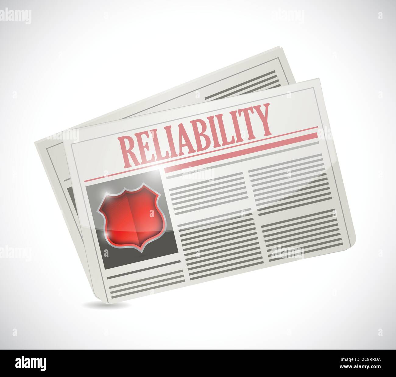 Reliability newspaper illustration design over a white background Stock ...