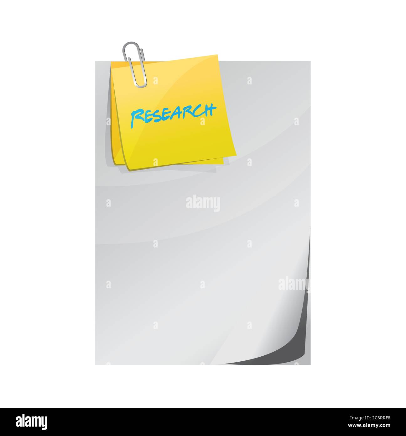 Research post on documents illustration design over a white background ...