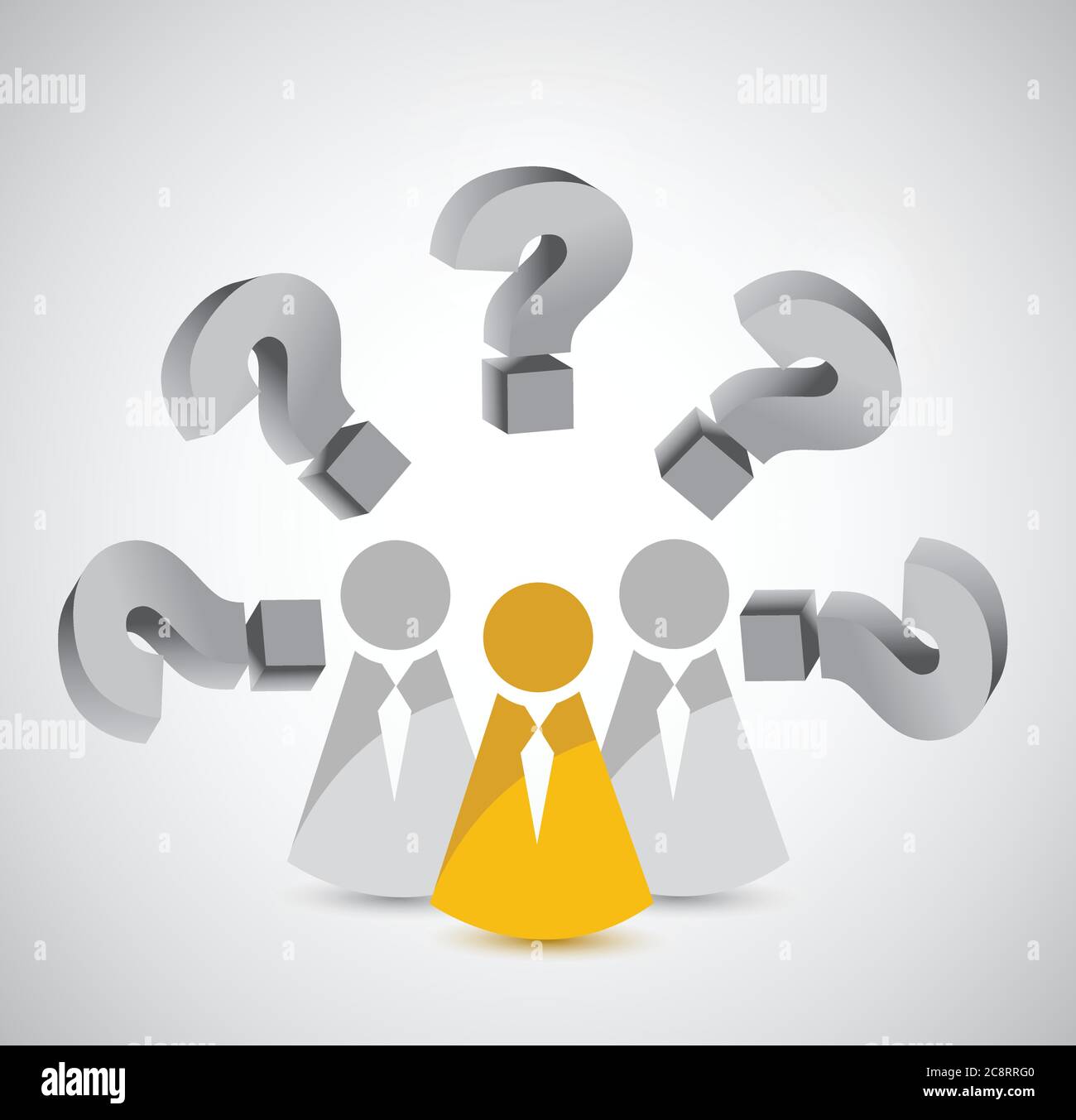 Team with various question. coworkers illustration design over white ...