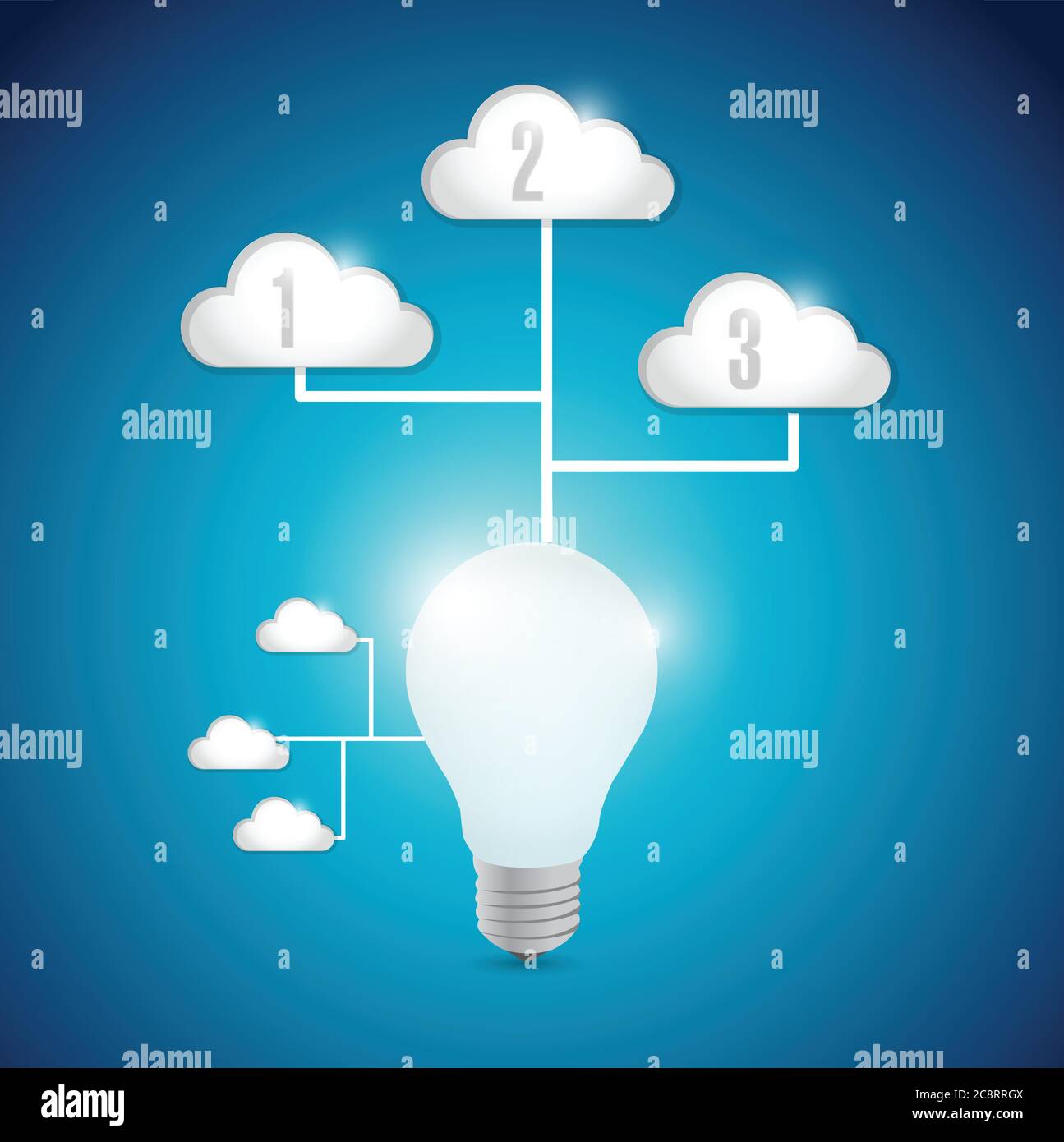 Light bulb technology cloud computing connection illustration design ...