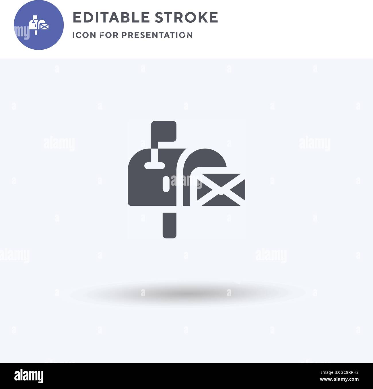 Mailbox icon vector, filled flat sign, solid pictogram isolated on ...