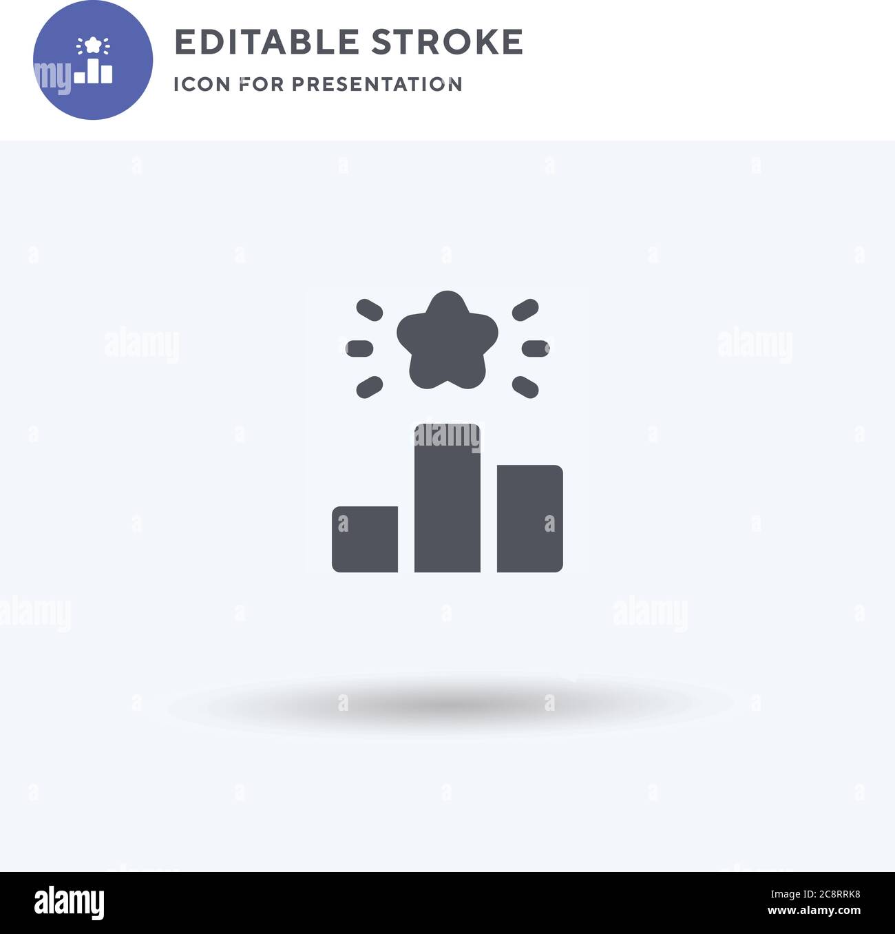 Podium icon vector, filled flat sign, solid pictogram isolated on white ...