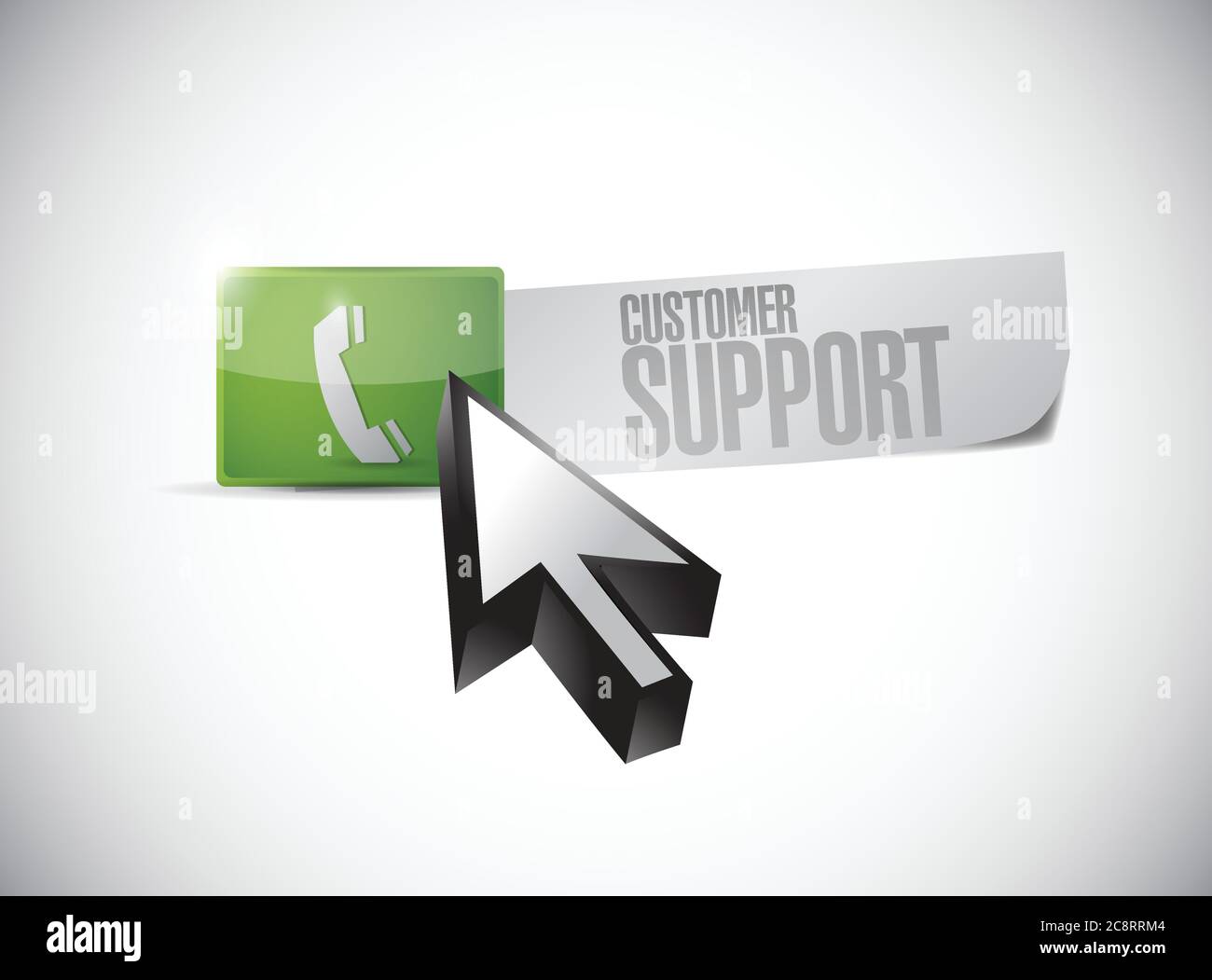 Customer support sign illustration design over a white background Stock ...