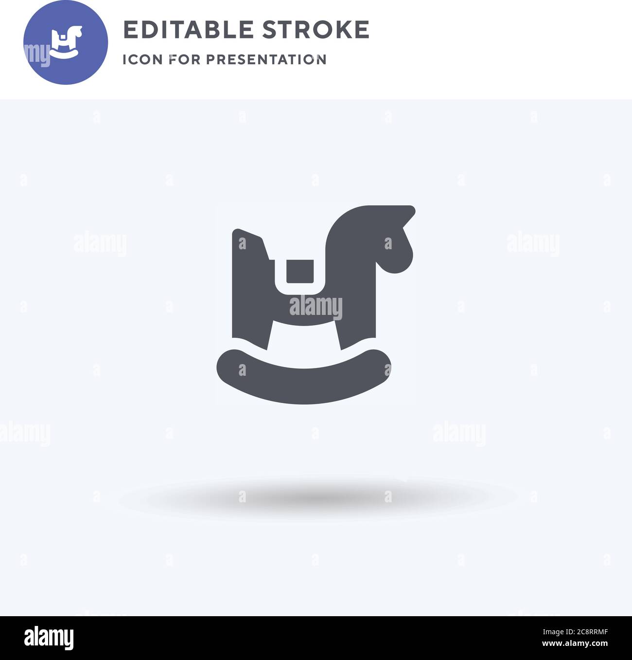 Rocking Horse icon vector, filled flat sign, solid pictogram isolated ...