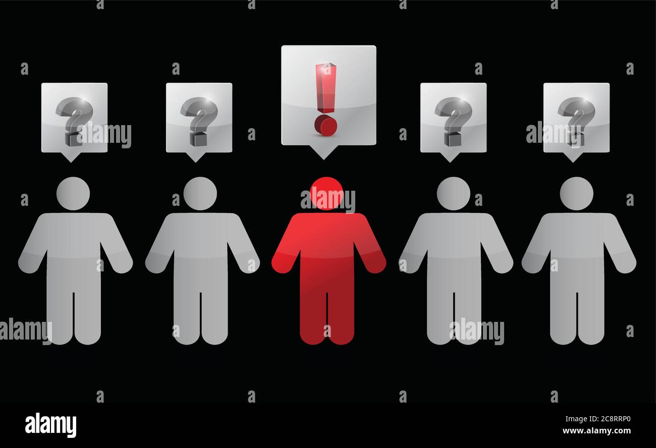 Question marks and exclamations people. illustration design over a ...