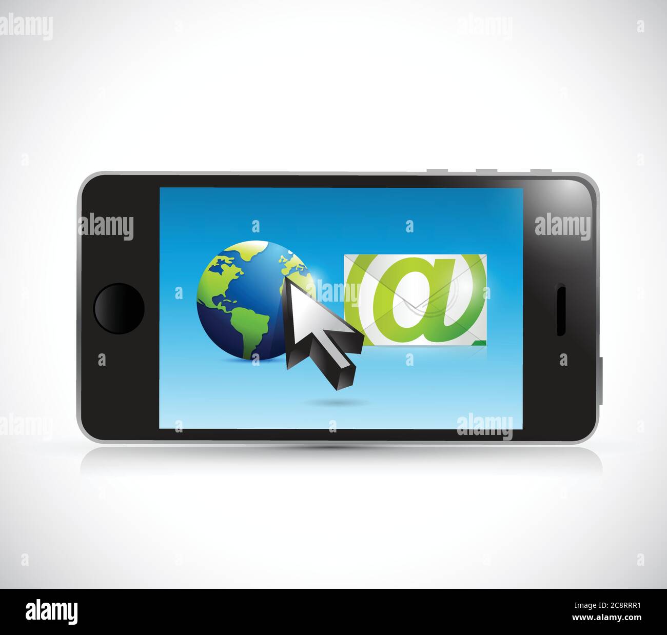 International email communication illustration design over a white ...