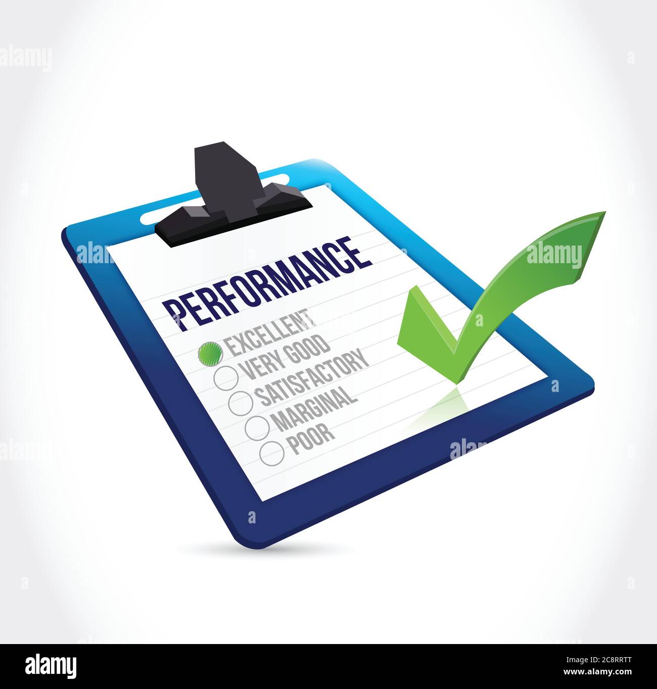 Excellent performance clipboard checklist illustration design over a ...