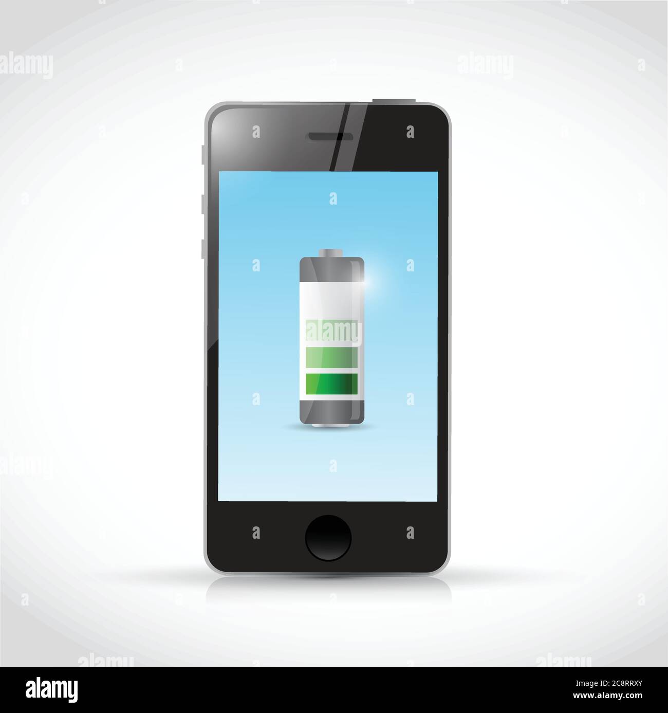 Charging mobile phone illustration design over a white background Stock ...