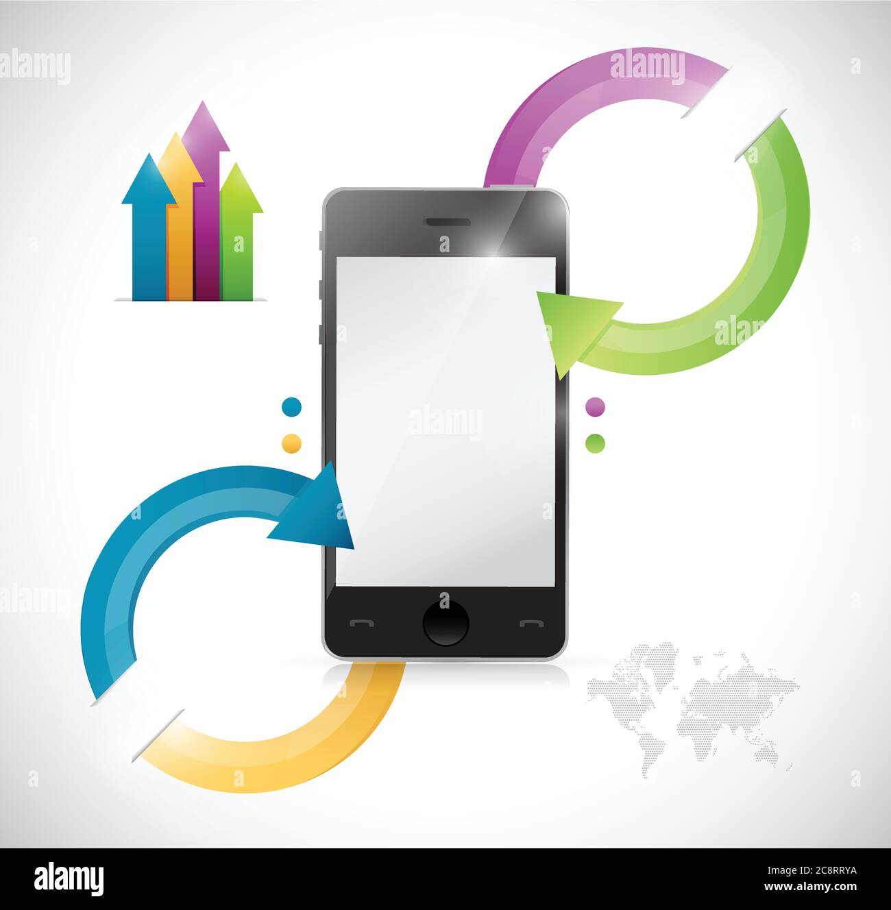 Phone info graphics illustration design over a white background Stock ...