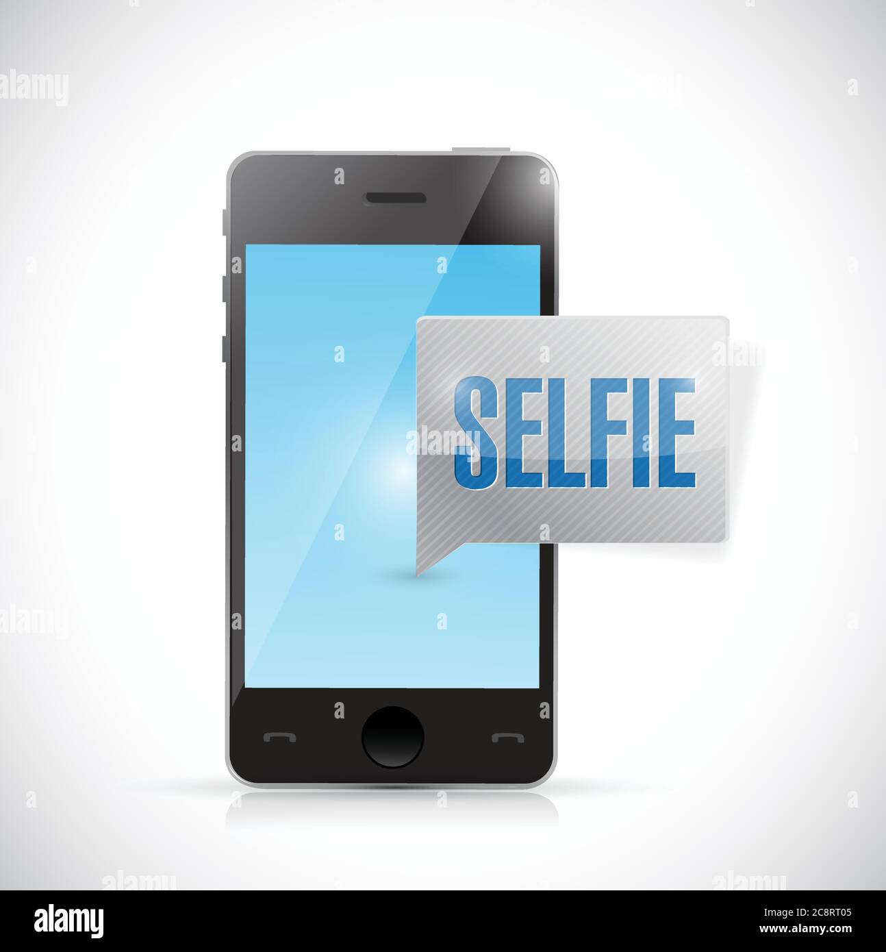 Phone selfie message illustration design over a white background Stock ...