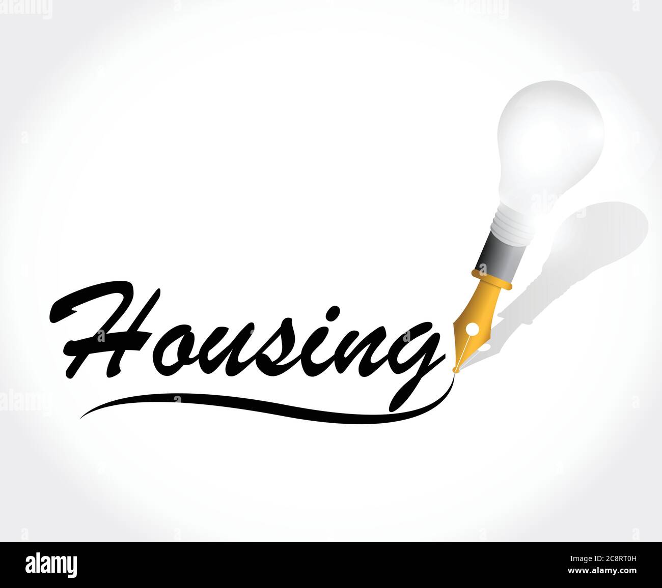 Housing sign message illustration design over a white background Stock ...