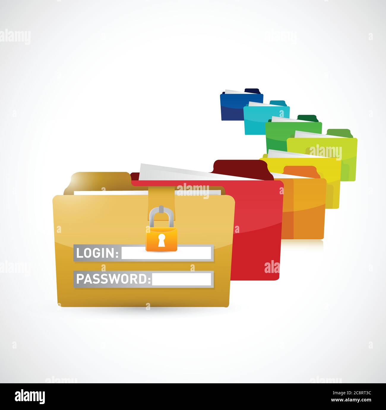 Secure folders illustration design over a white background Stock Vector ...