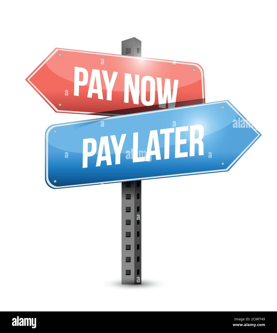Pay now or pay later sign illustration design over a white background ...