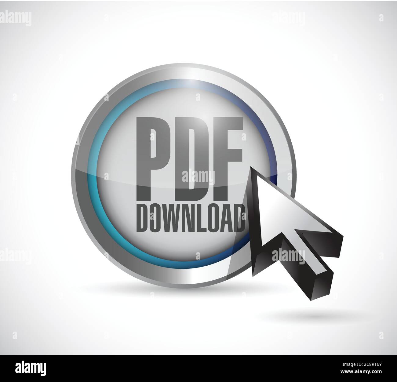 Pdf download and cursor illustration design over white Stock Vector ...