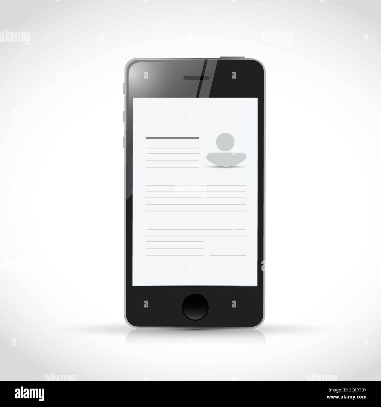 Resume profile on a smart phone illustration design over a white ...