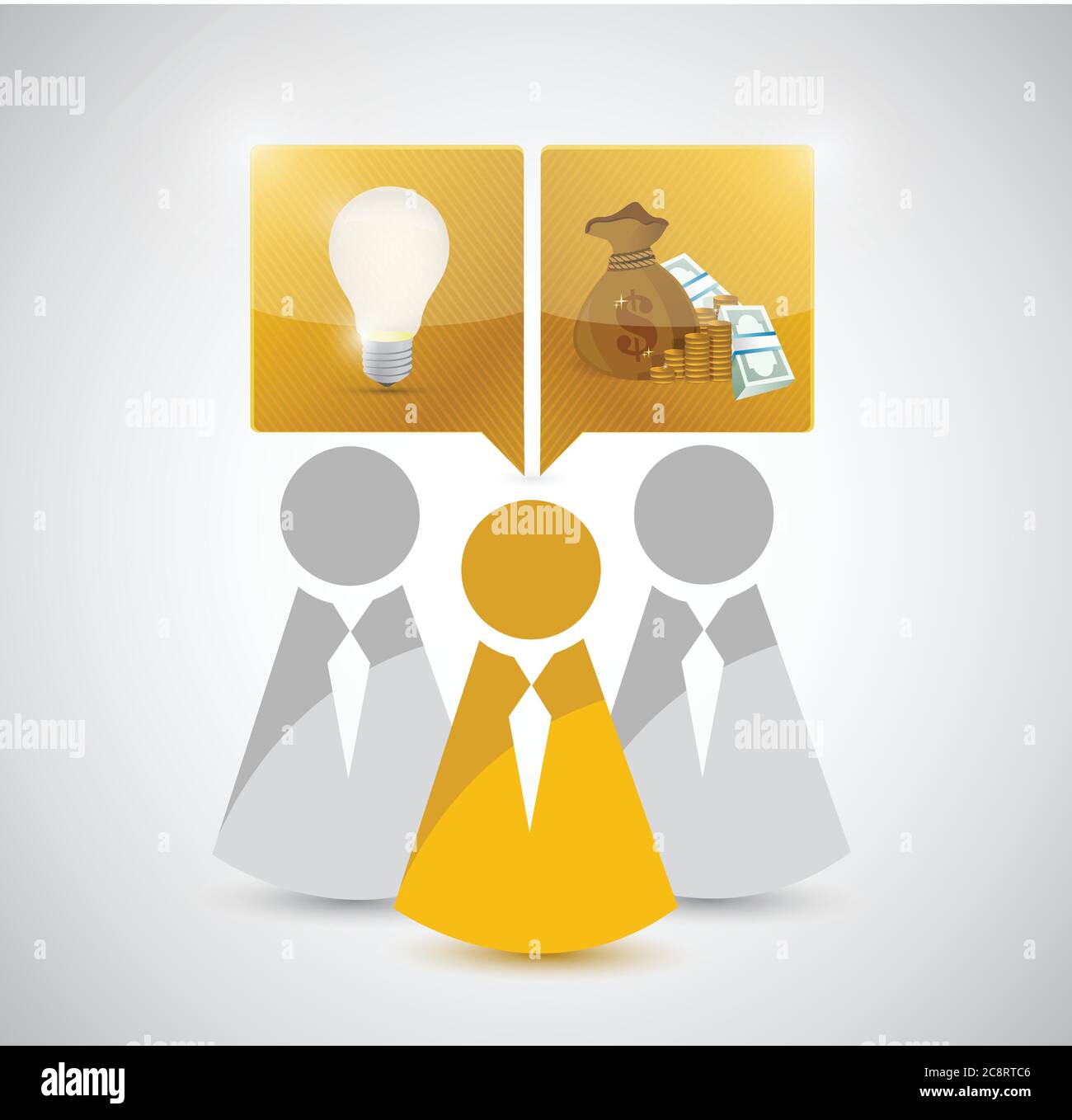 Great teamwork ideas make money. concept illustration design Stock ...