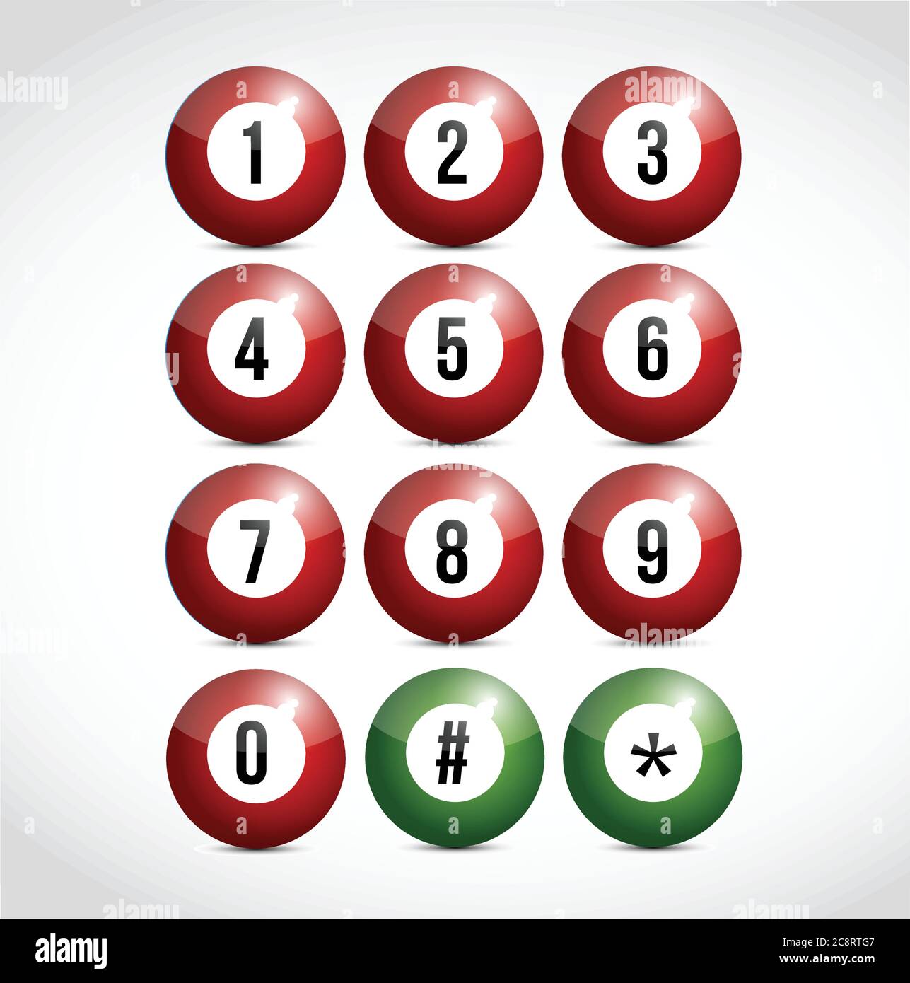 Dial numbers illustration design balls over a white background Stock ...