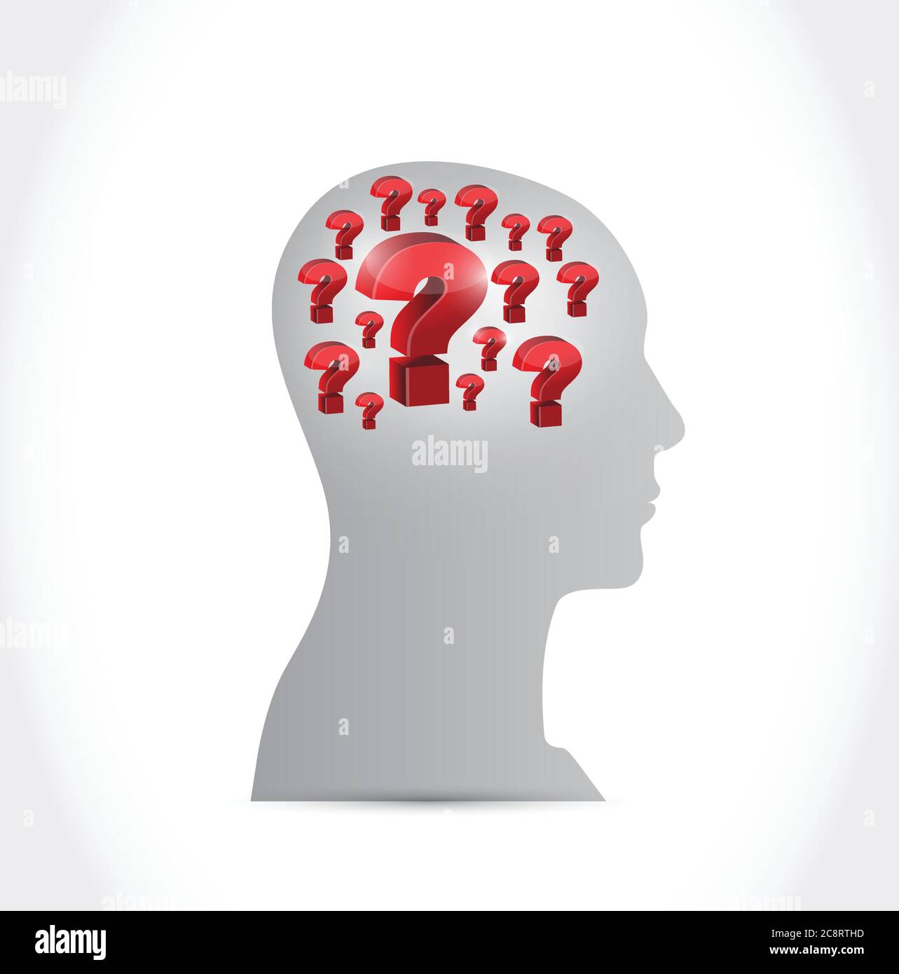 Questions in your head illustration design over a white background ...