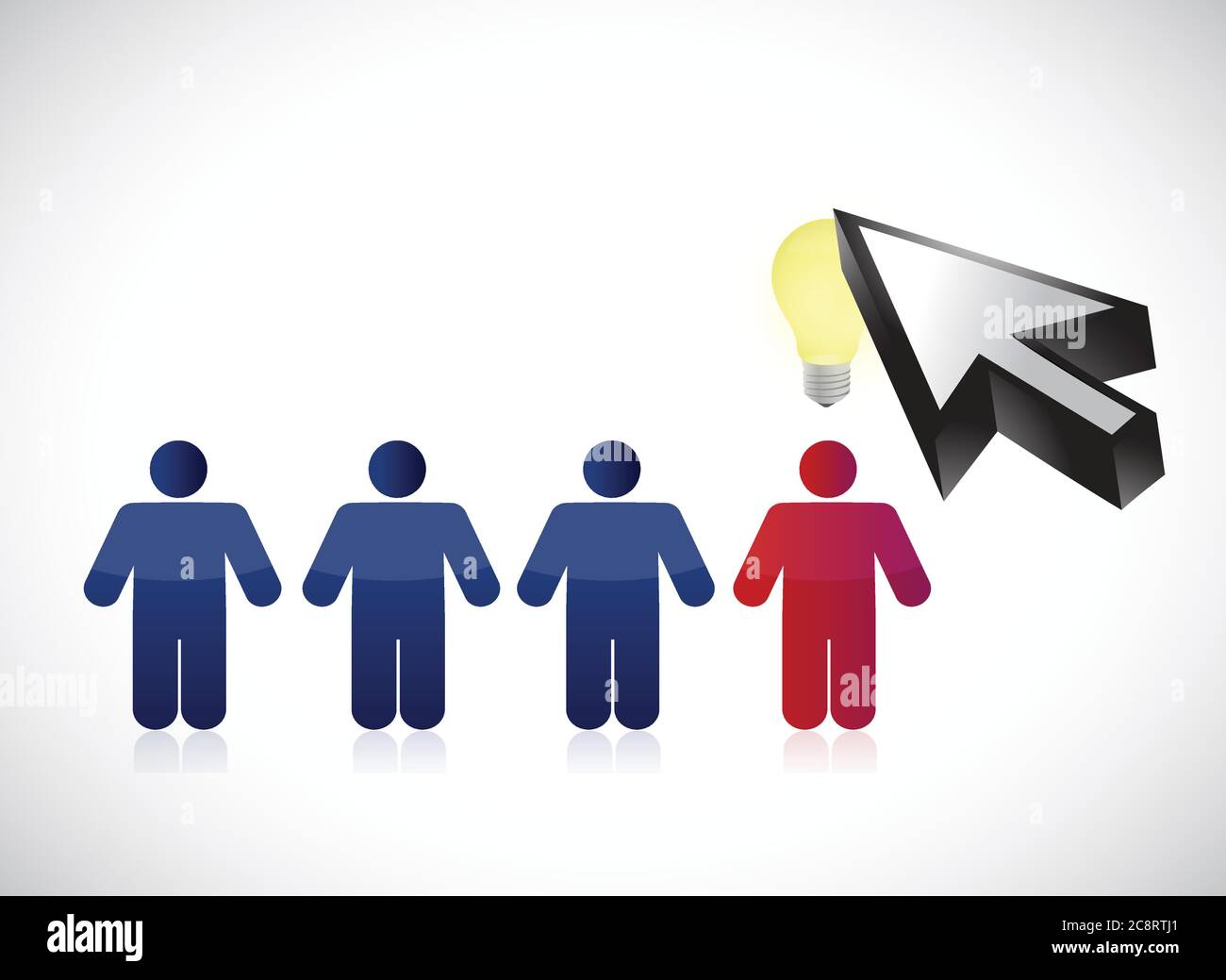 People row and cursor illustration design over a white background Stock ...