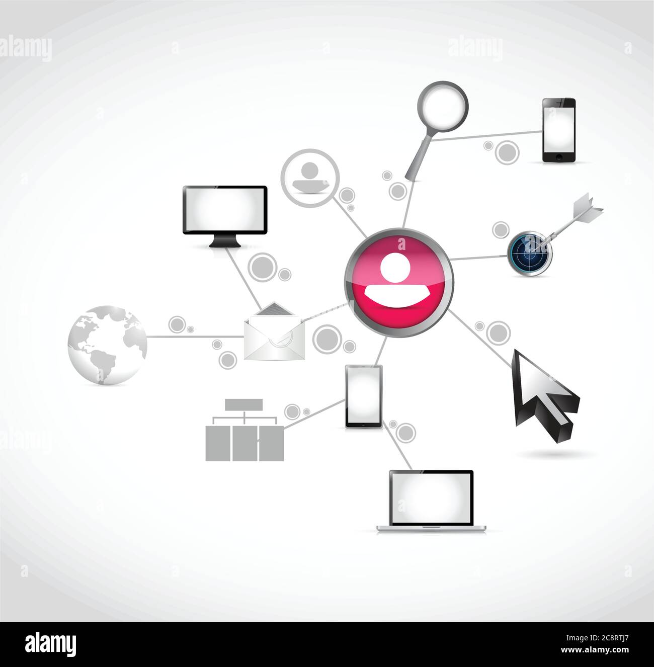 People technology network diagram illustration design over a white ...