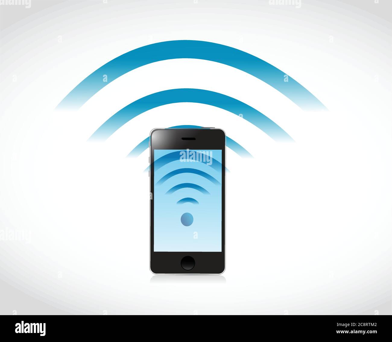 Phone connection wifi illustration design over a white background Stock ...