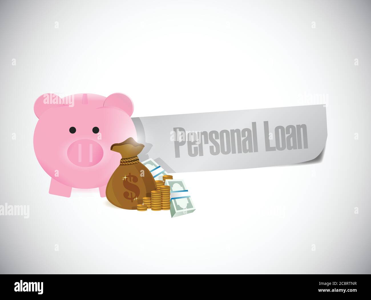 Personal loan paper sign illustration design over a white background ...