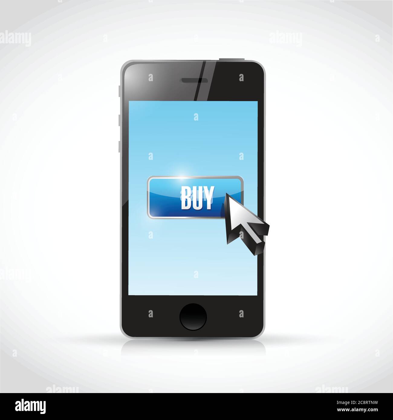 Buy on your smartphone, illustration design over a white background ...