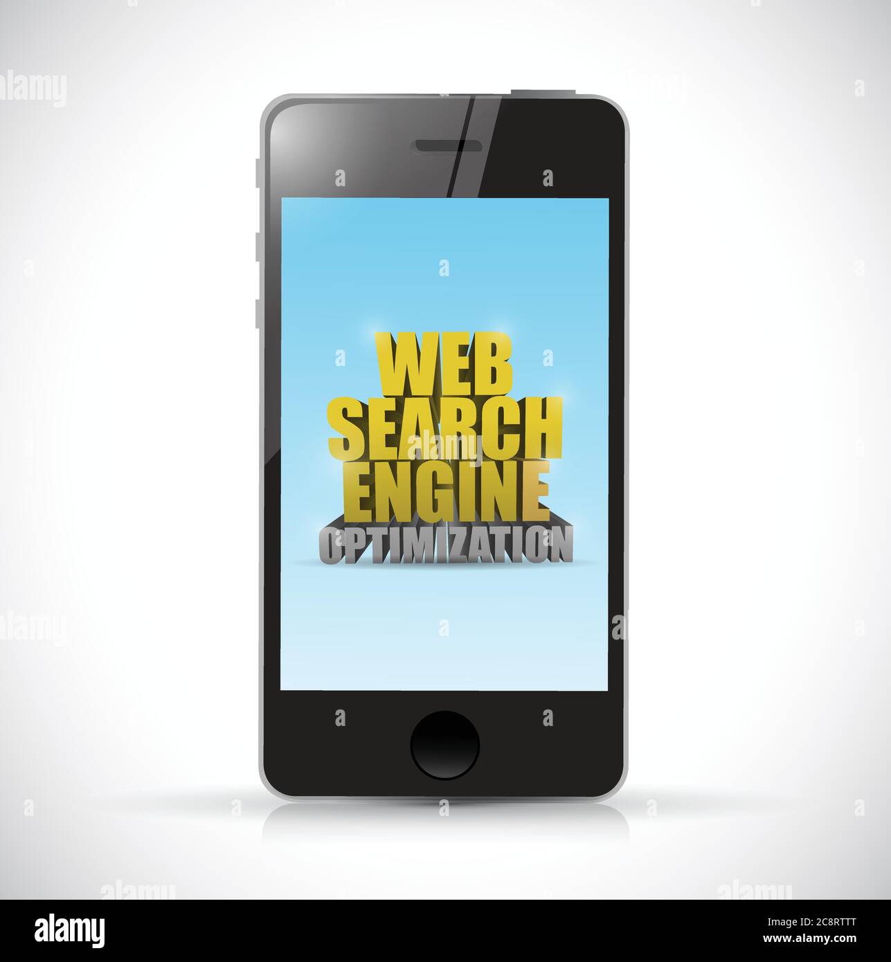 Phone web search engine optimization sign illustration design over a ...
