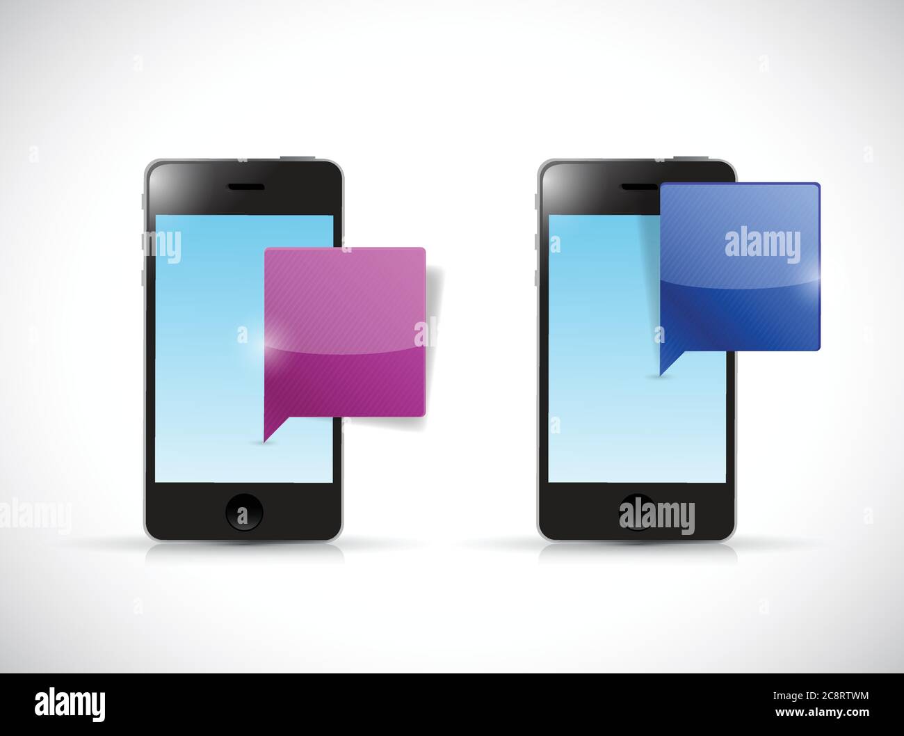 Smartphones communication illustration design over a white background ...