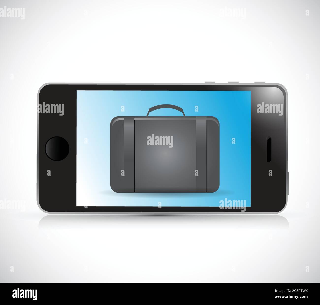 Blue suitcase black white background Stock Vector Images - Alamy