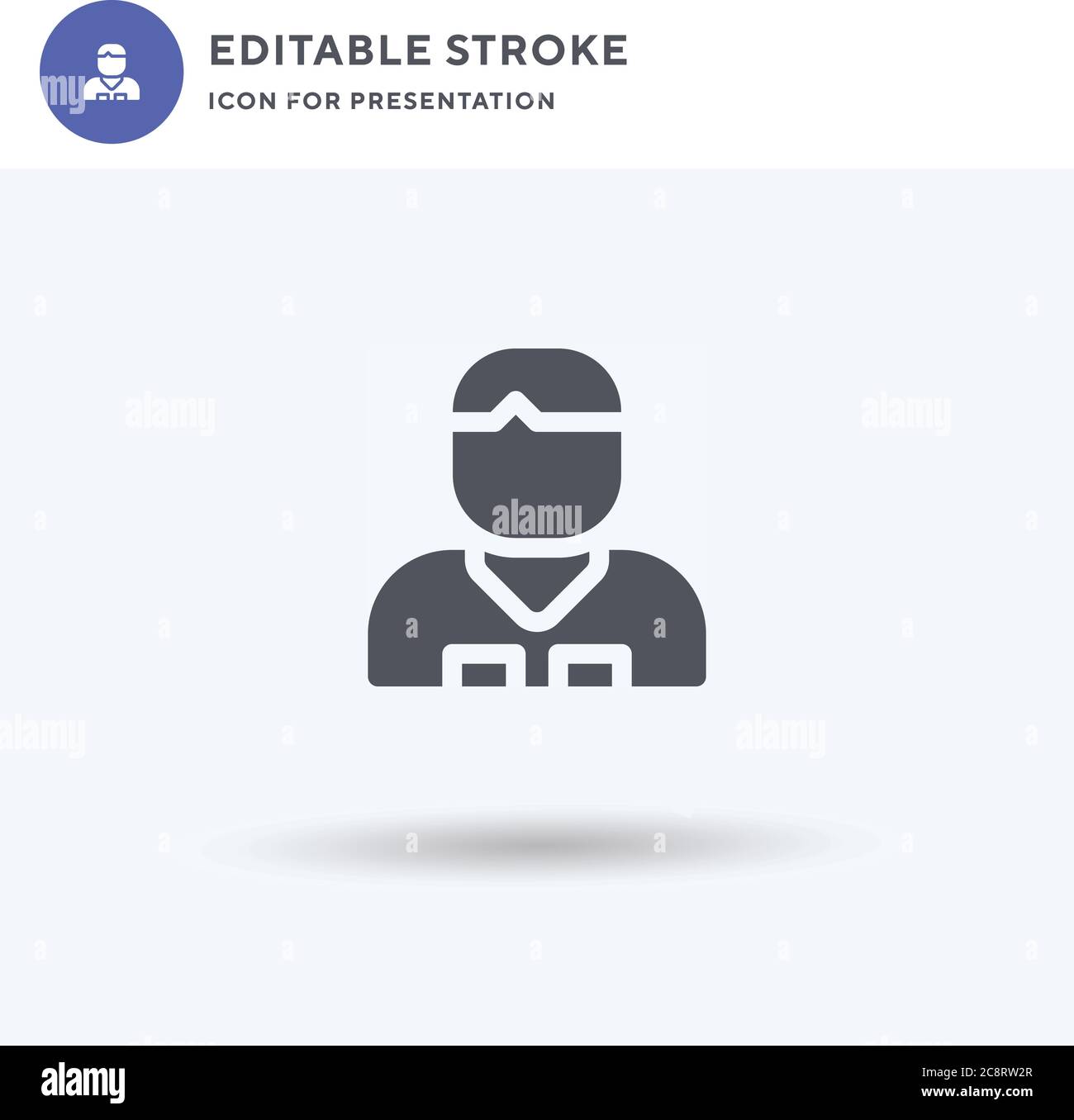 Rugby Player icon vector, filled flat sign, solid pictogram isolated on ...